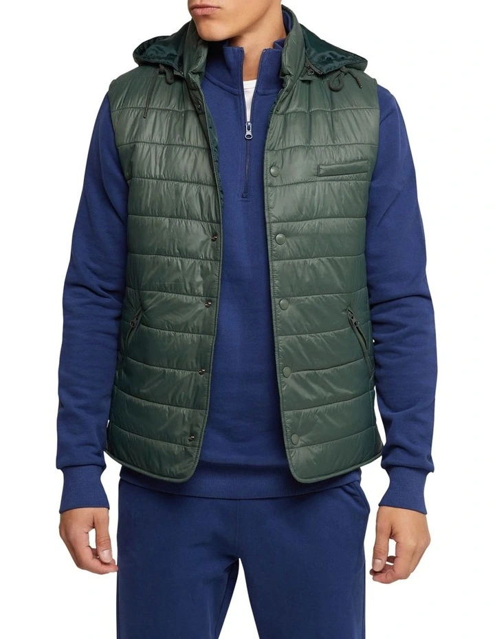 Oxford Bruno Eco Filling Puffa Vest in Green | MYER