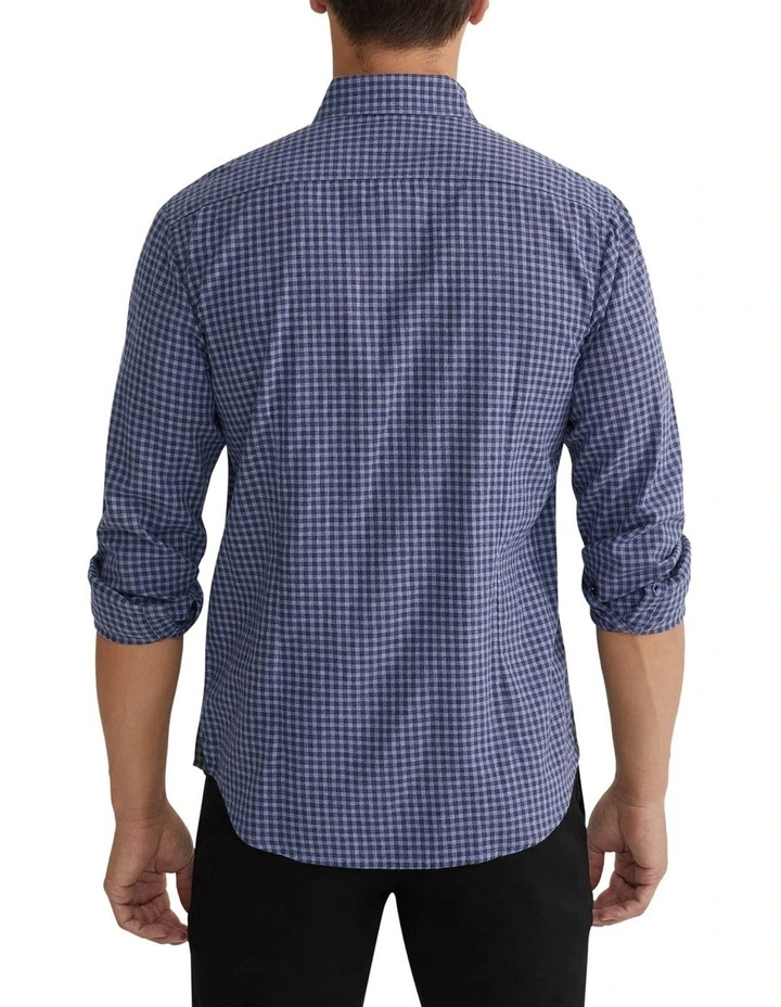 Oxford Stratton Small Check Shirt in Blue | MYER