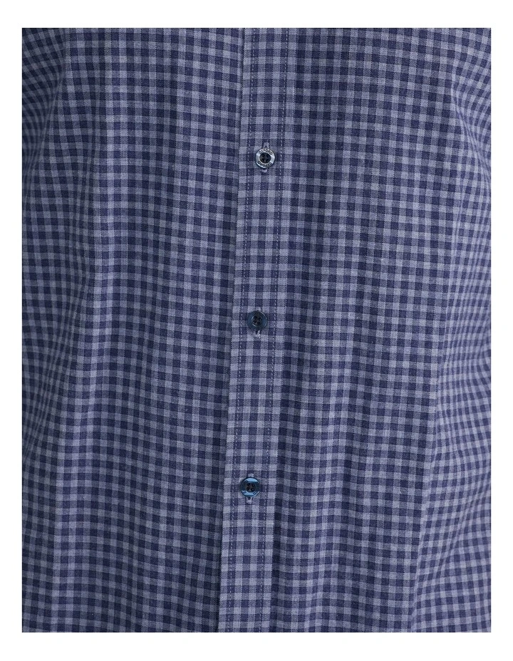 Oxford Stratton Small Check Shirt in Blue | MYER
