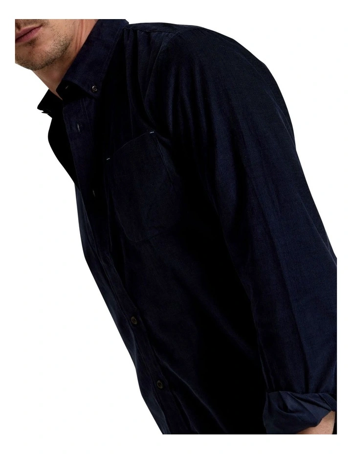 Oxford Portland Corduroy Shirt in Blue | MYER