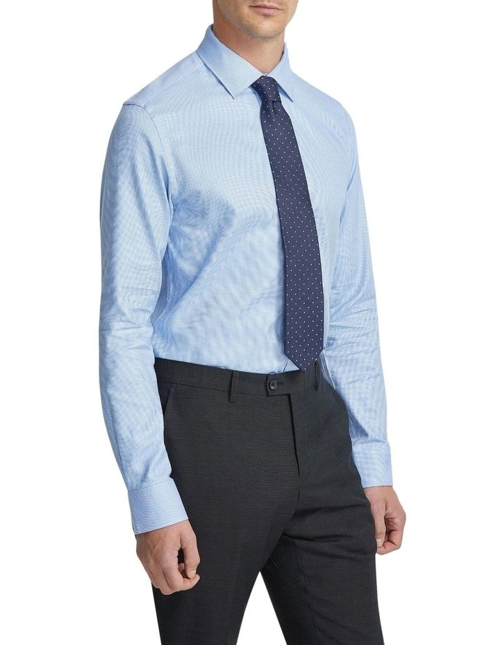 Oxford Beckton Mini Check Shirt in Blue | MYER