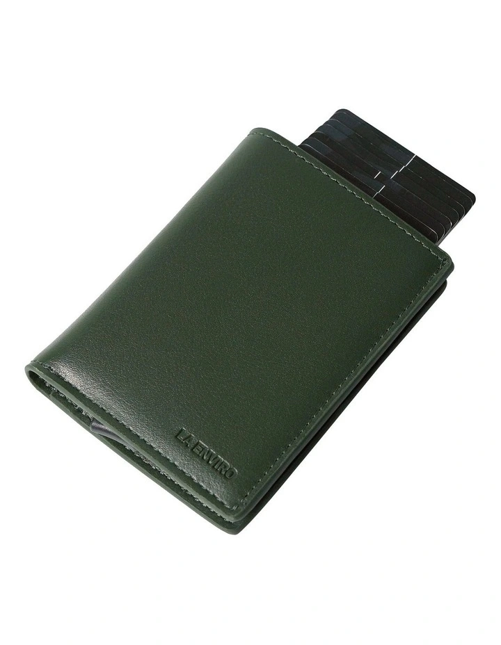 La Enviro Stanley Minimalist Coin Pocket Vegan Leather Wallet in Green ...