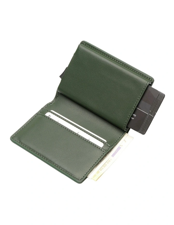 La Enviro Stanley Minimalist Coin Pocket Vegan Leather Wallet in Green ...