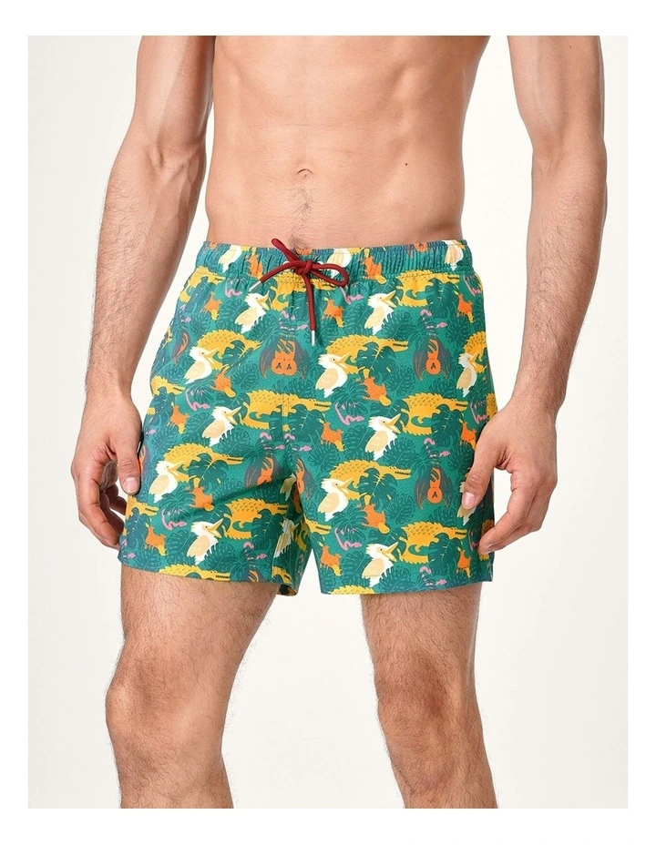 Eubi Signature Swim Shorts in Dark Green | MYER