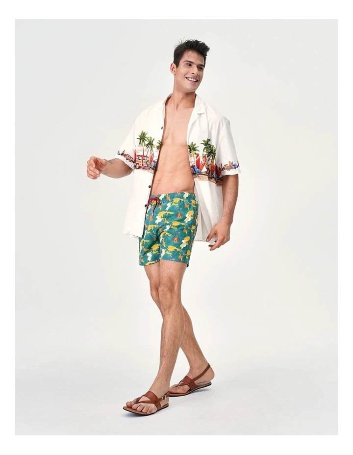 Eubi Signature Swim Shorts in Dark Green | MYER