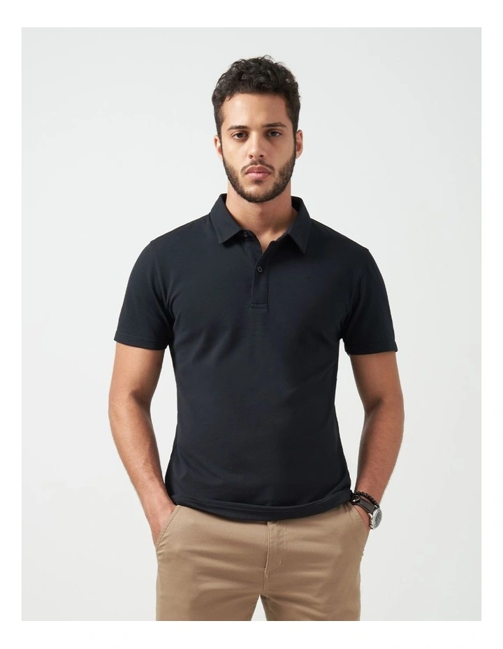 Bottoms Lab Fit-Tech Polo Lite in Black | MYER
