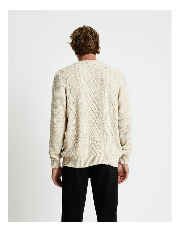 Mr Simple Steve McQueen Cable Knit Jumper in Oatmeal | MYER