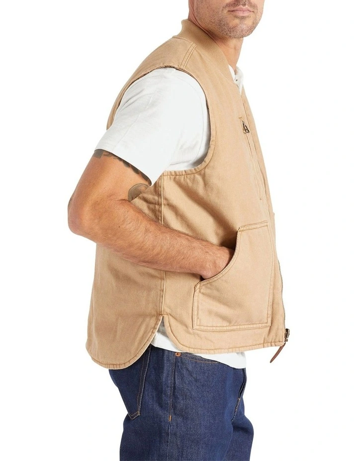 Brixton Abraham Reversible Vest in Brown | MYER
