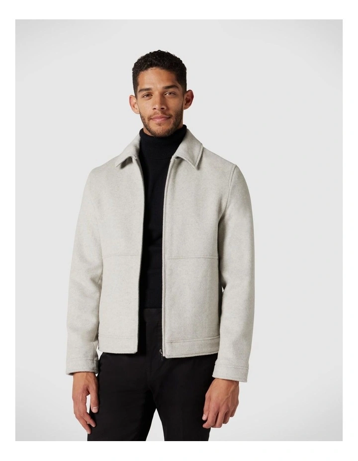 Politix Wool-blend Harrington Jacket in Stone | MYER