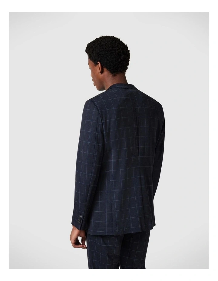 Politix Regular Stretch Jersey Check Tailored Jacket in Black ...