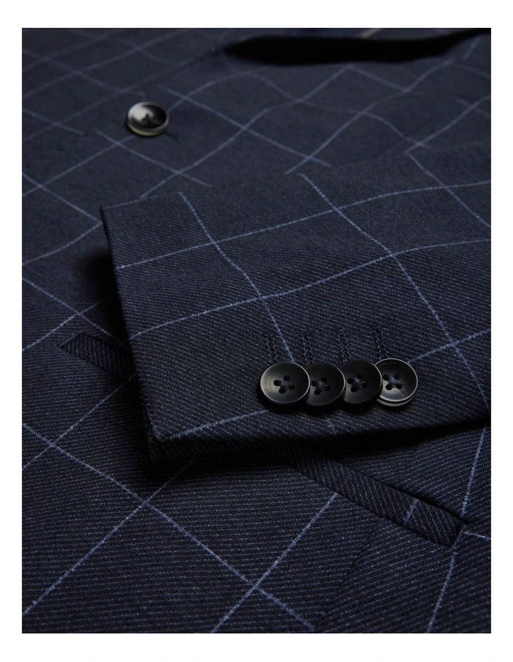 Politix Regular Stretch Jersey Check Tailored Jacket in Black ...