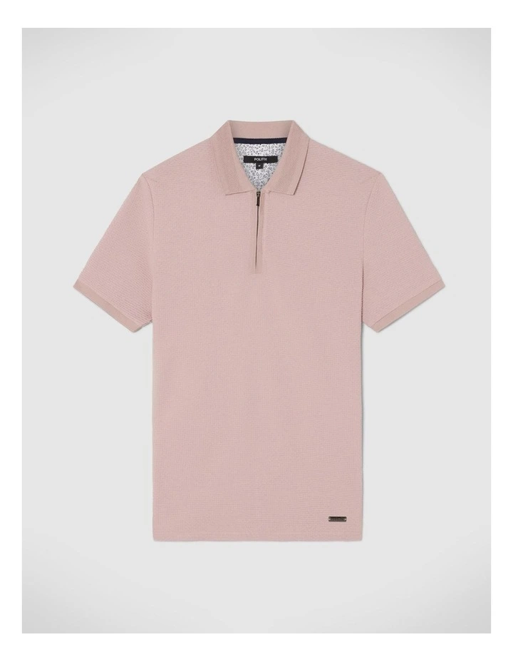 Politix Jacquard Texture Polo in Pink | MYER