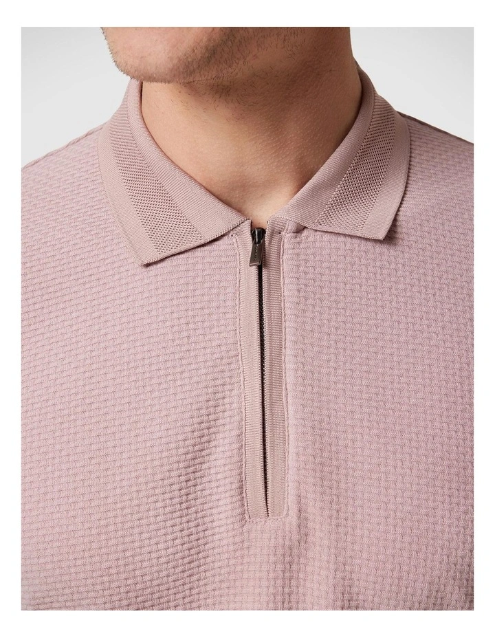 Politix Jacquard Texture Polo in Pink | MYER