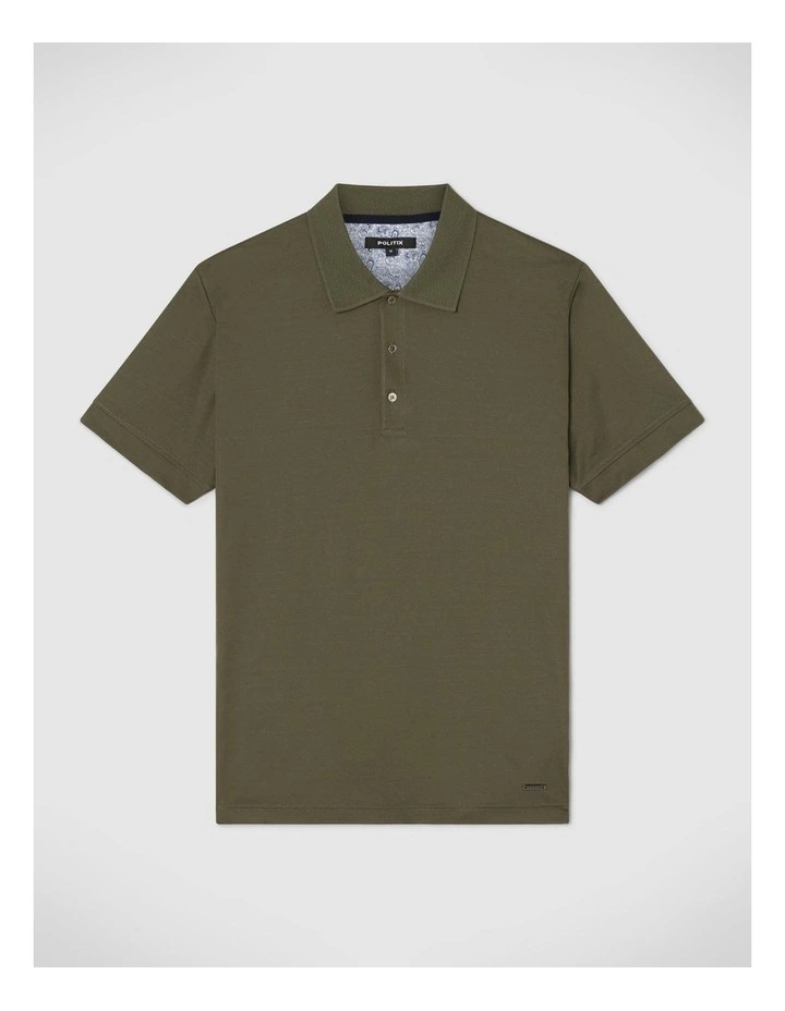 Politix Mercerised Cotton Polo in Khaki | MYER