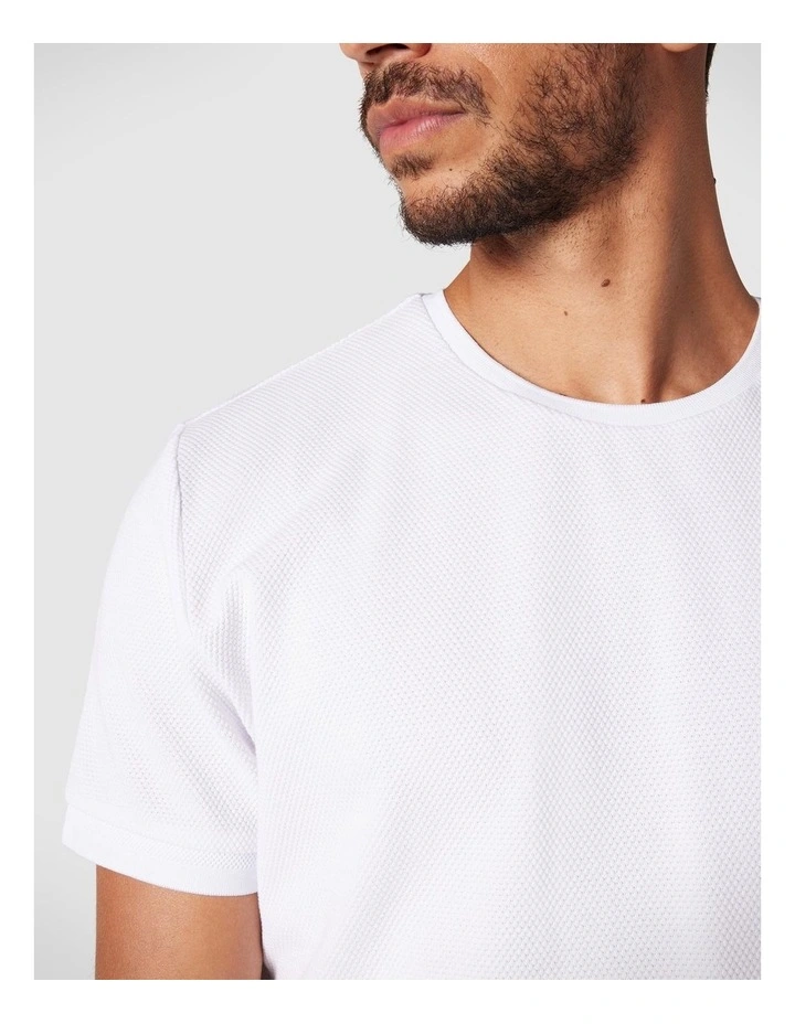 Politix Jacquard Textured Tee in White | MYER