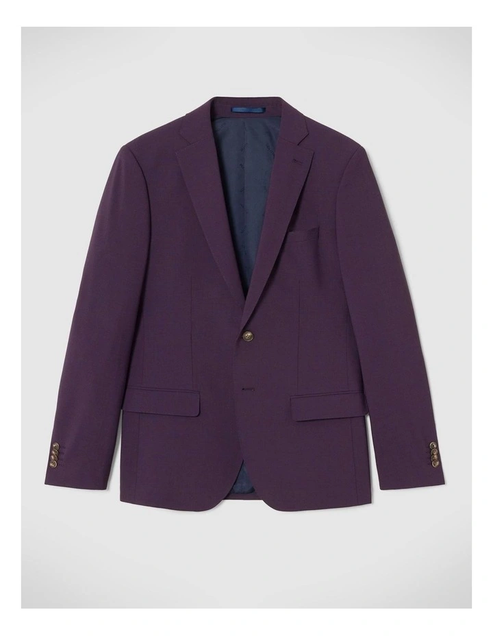 Politix Slim Stretch Wool Blend Tailored Jacket in Grape | MYER