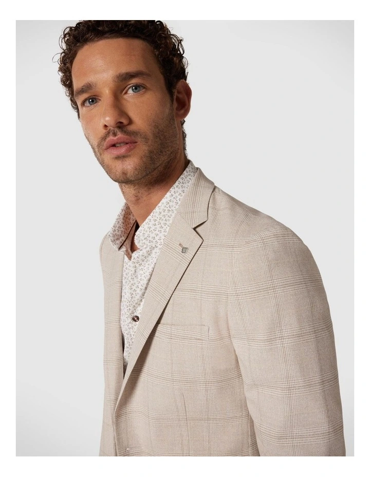 Politix Slim Stretch Prince Of Wales Lightweight Tailored Jacket in ...