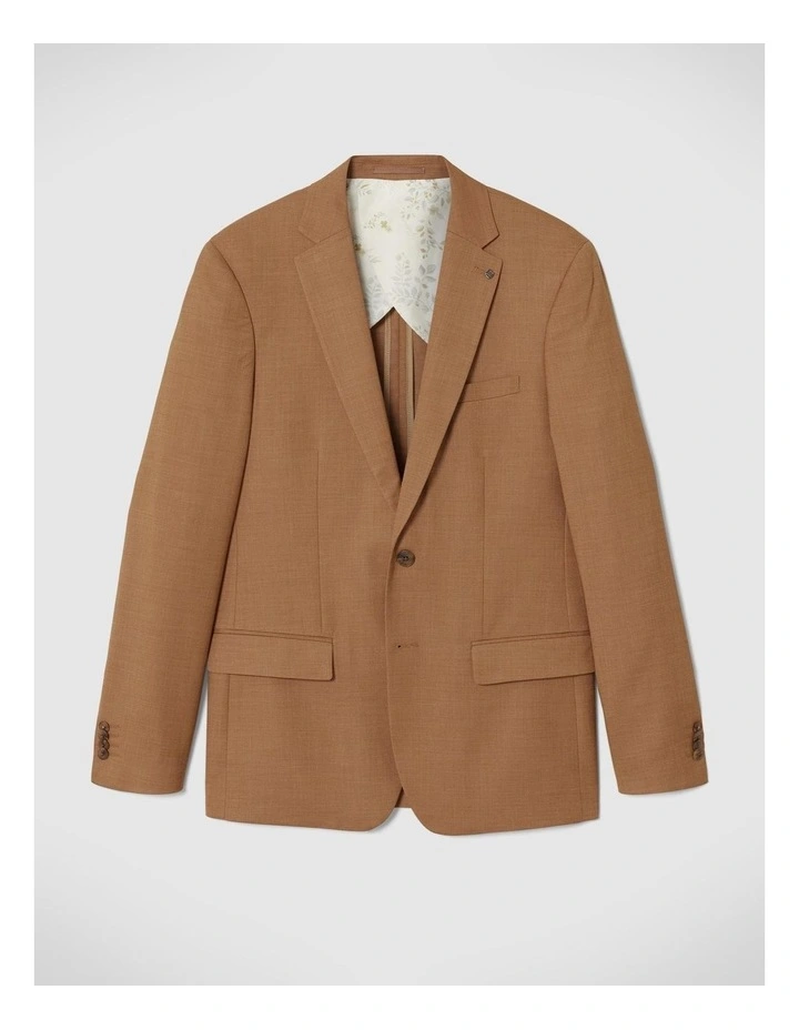 Politix Slim Stretch Single Breasted Tailored Jacket in Tan | MYER