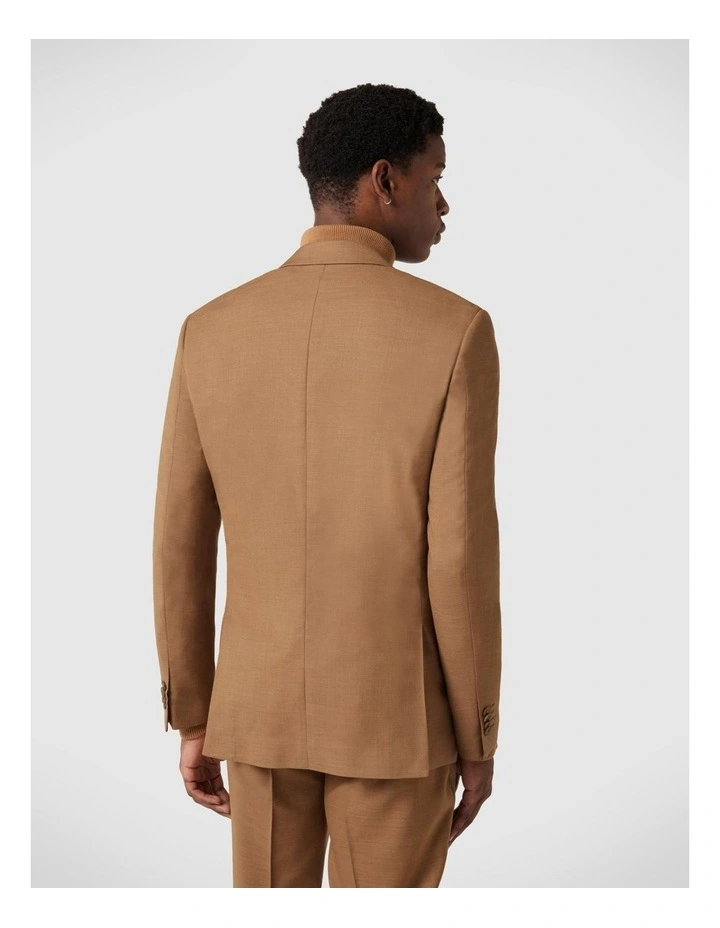 Politix Slim Stretch Single Breasted Tailored Jacket in Tan | MYER