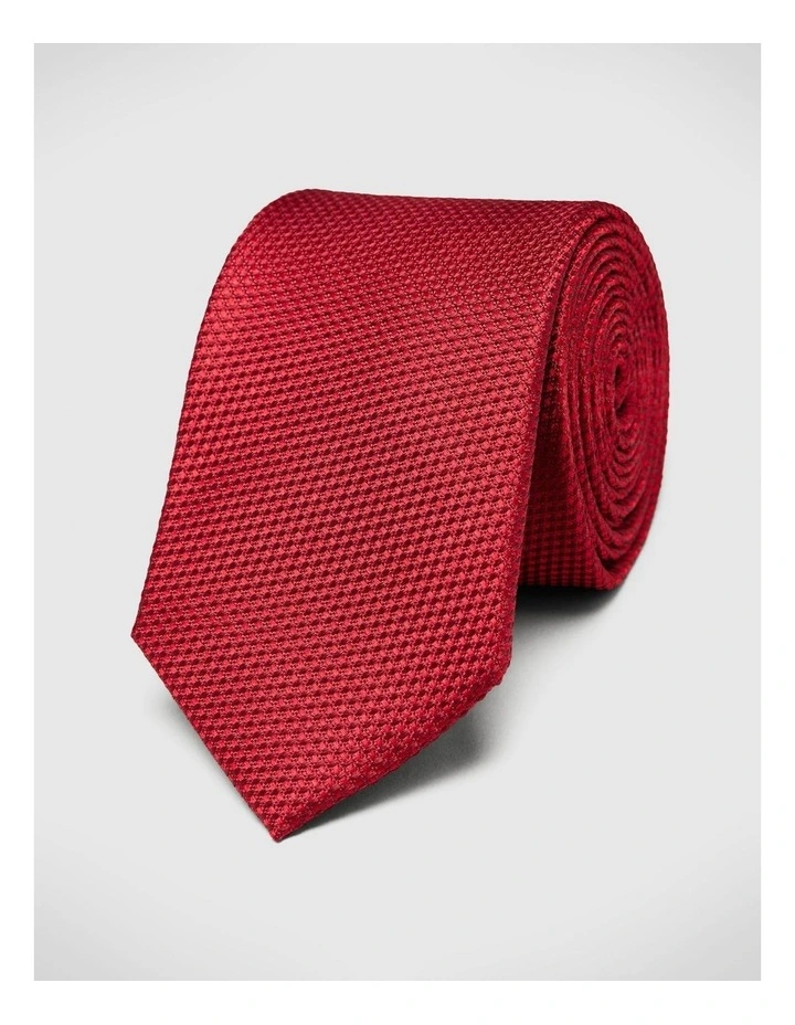 Politix Textured Silk Tie in Red | MYER