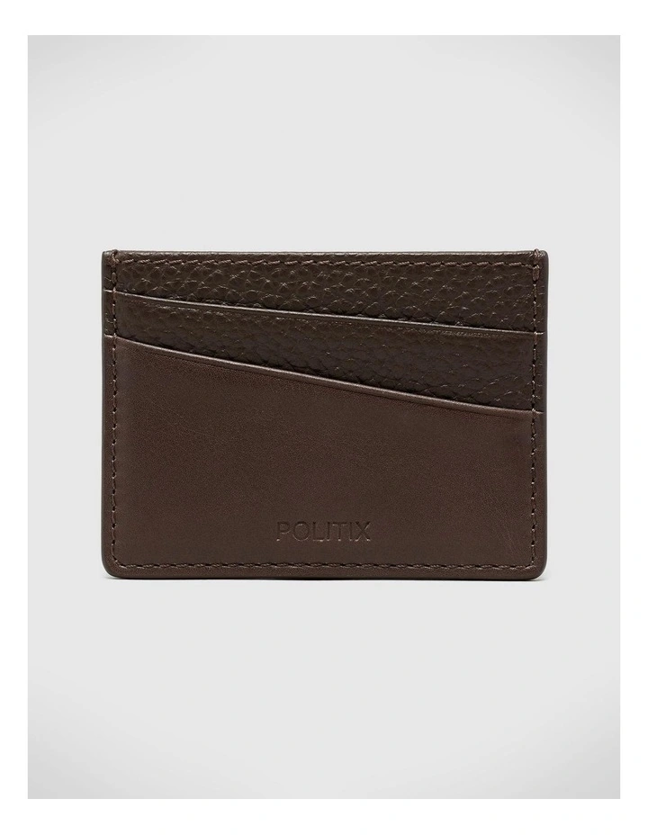 Politix Leather Card Holder in Brown | MYER