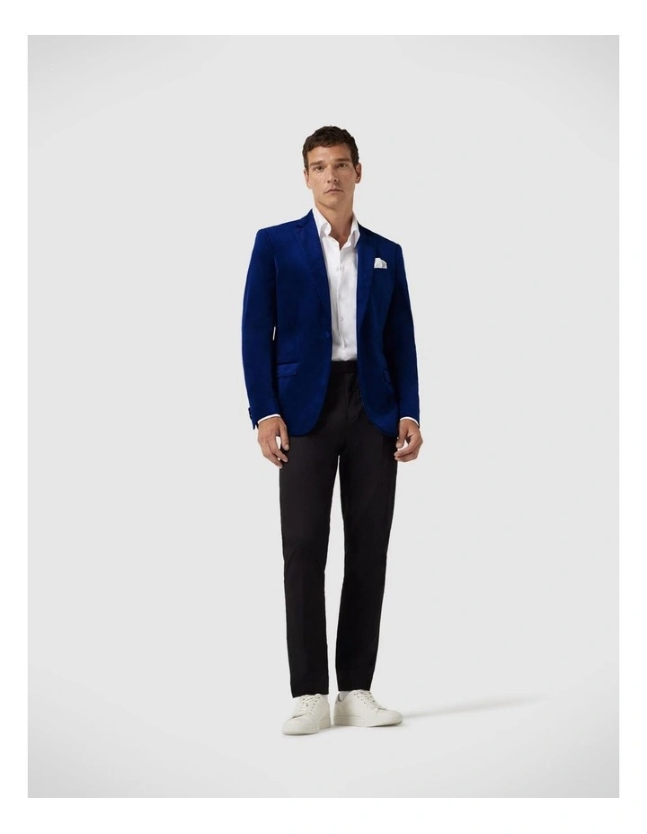 Politix Slim Fit Velvet Tuxedo Jacket In Cobalt | MYER