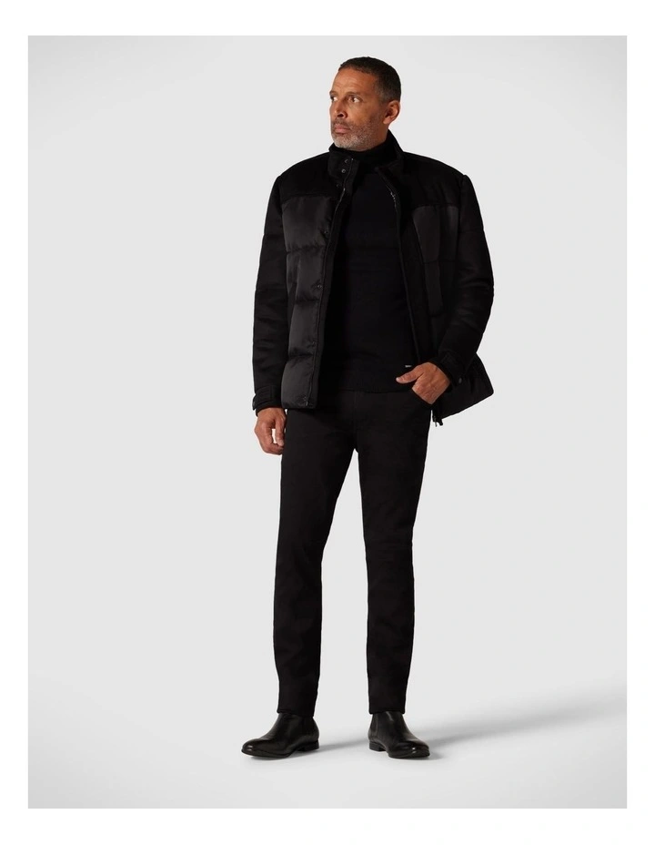 Politix Nylon Wool Blend Puffer Jacket in Black | MYER