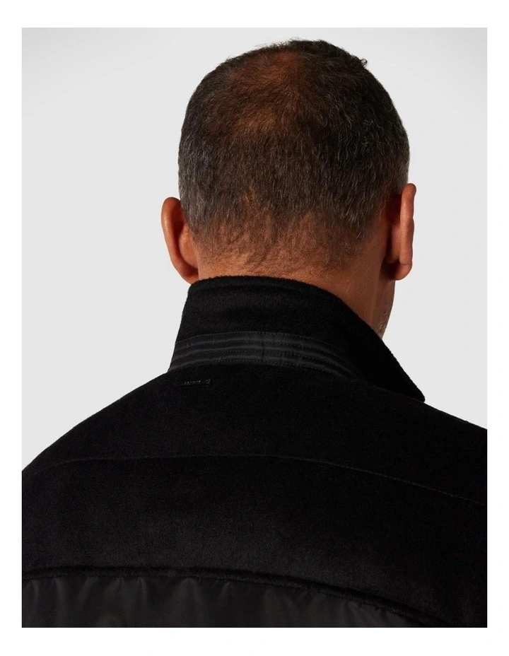 Politix Nylon Wool Blend Puffer Jacket in Black | MYER