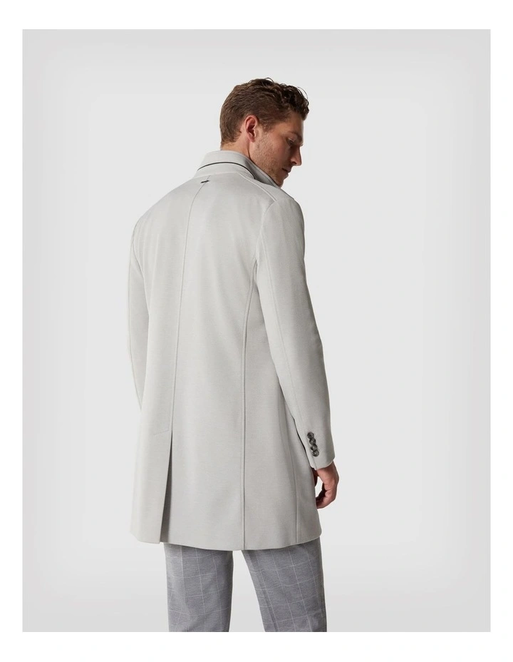 Politix Knitted Funnel Neck Commuter Coat in Bone | MYER