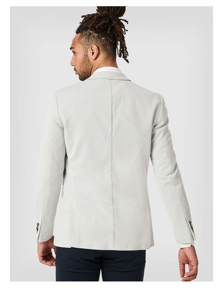 Politix Slim Stretch Knitted Tailored Blazer in Bone | MYER