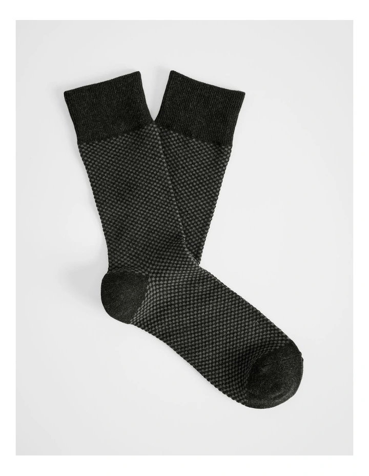 Trenery Mini Check Sock in Charcoal | MYER
