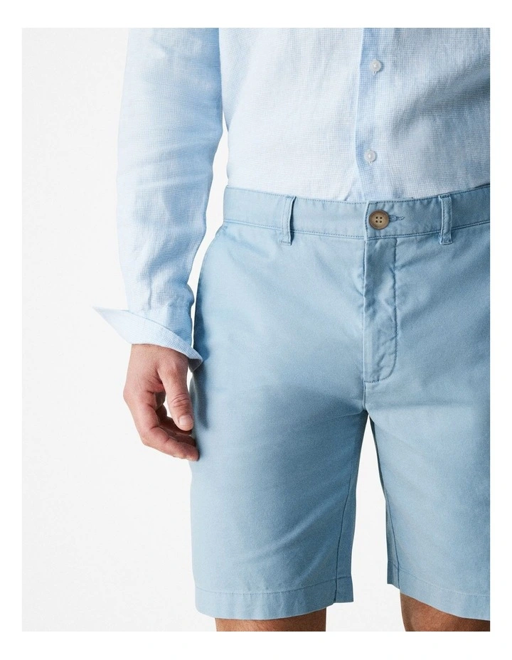Trenery Garment Dyed Twill Short in Industrial Blue | MYER