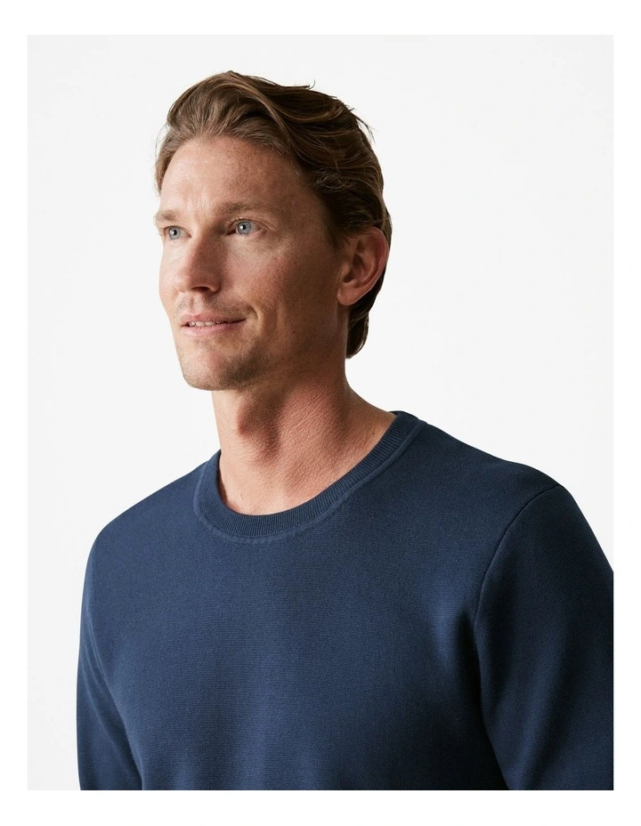 Trenery Australian Cotton Crew Knit In Navy | MYER