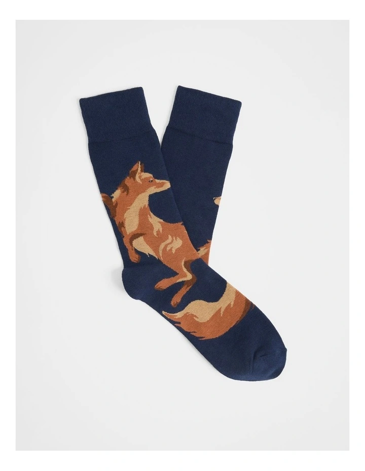 Trenery Fox Sock in Navy | MYER