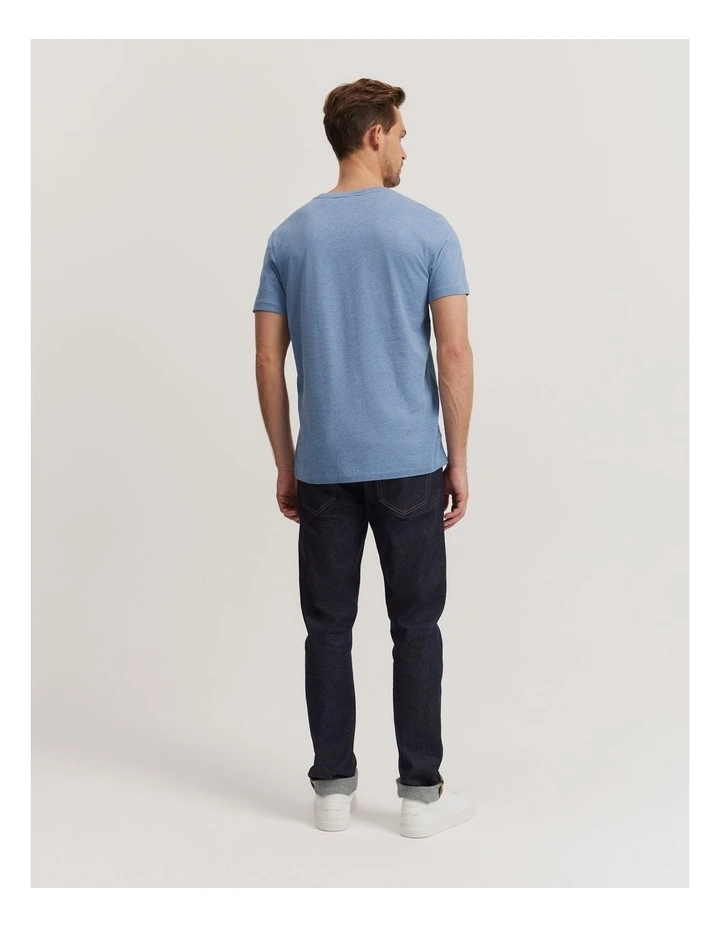 Country Road Pima Cotton Crew T-shirt in River Blue Marle | MYER