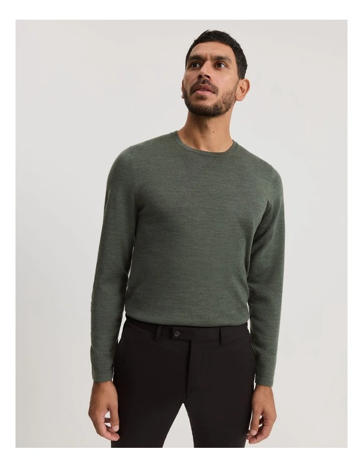 Country Road Verified Australian Merino Wool Crew Knit in Pine Green ...