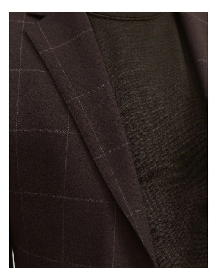 Country Road Regular Fit Tweed Check Blazer in Chocolate | MYER