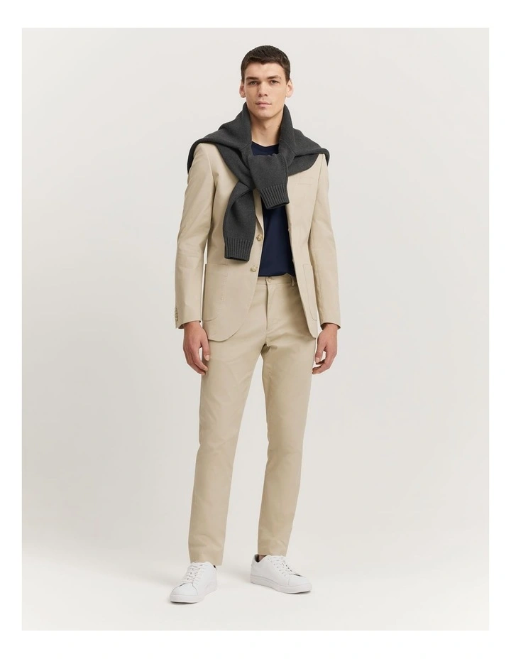 Country Road Slim Fit Cotton Stretch Blazer in Clay | MYER
