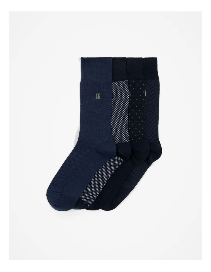Country Road Cotton Blend Classic Sock Pack of 4 in Multicolour | MYER