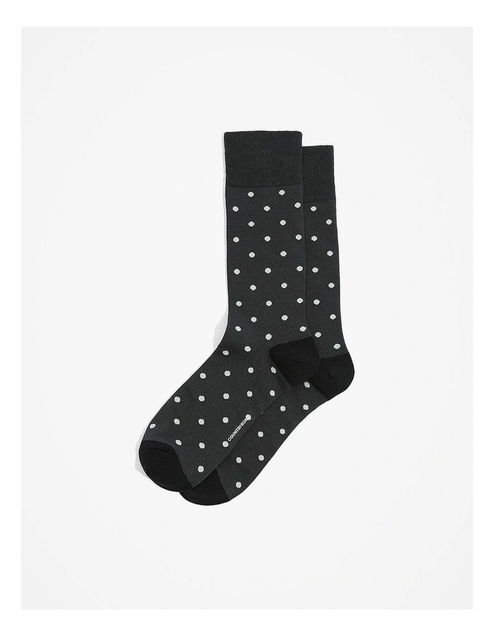 Country Road Spotted Socks in Charcoal Marle | MYER