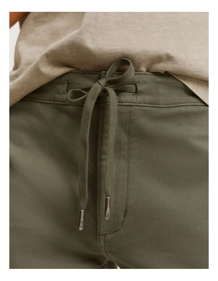 Country Road Garment Dyed Twill Drawcord Short in Khaki | MYER