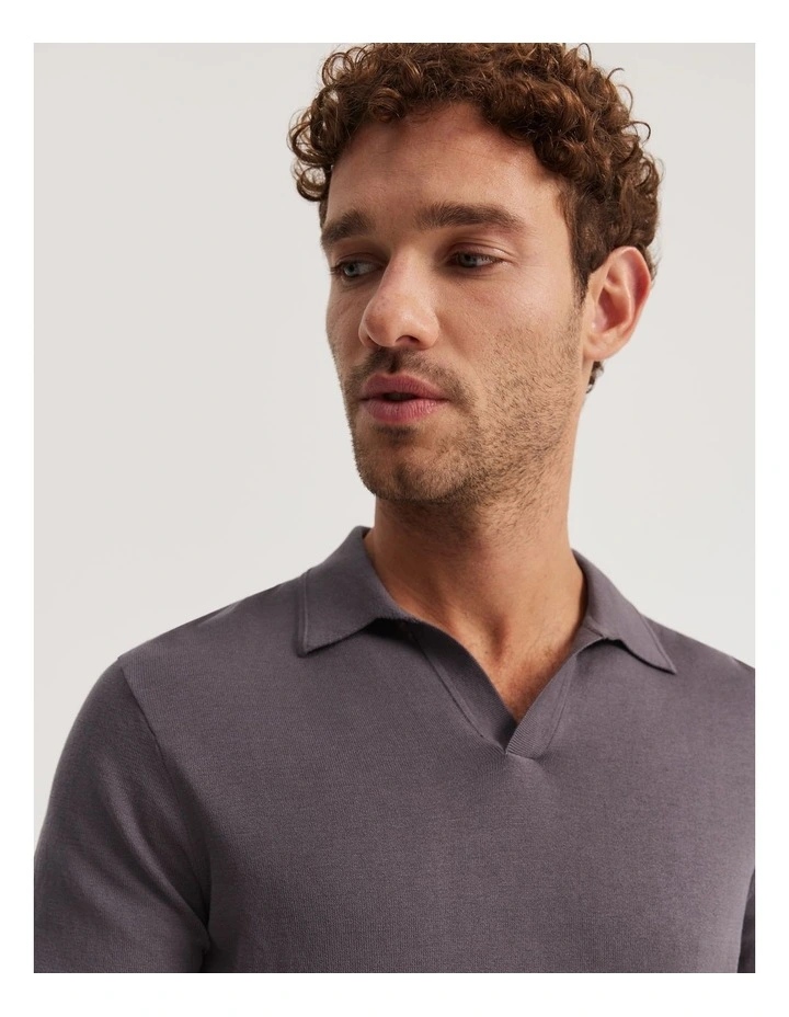 Country Road Cotton Silk Trophy Polo Shirt in Plum | MYER