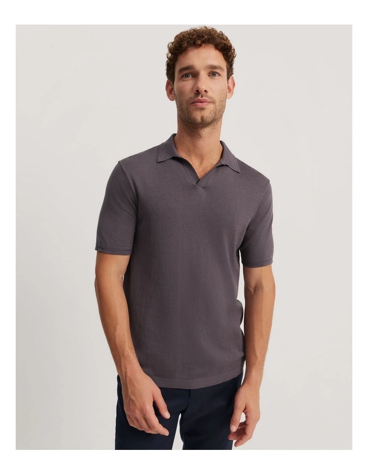 Country Road Cotton Silk Trophy Polo Shirt in Plum | MYER