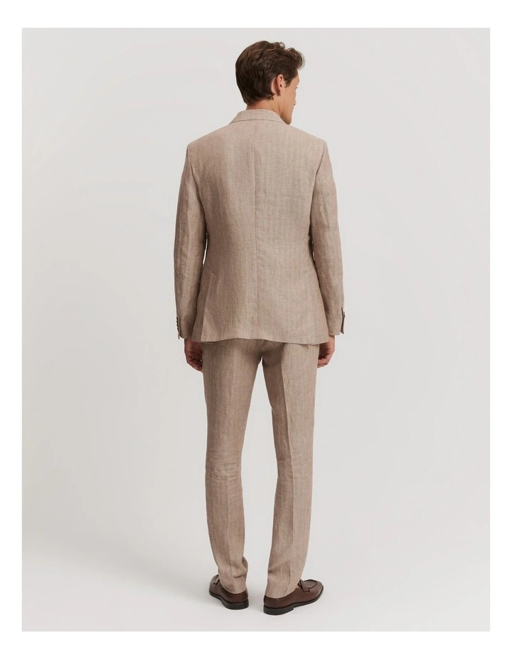 Country Road Regular Fit Half Lined Linen Herringbone Jacket in Wicker | MYER