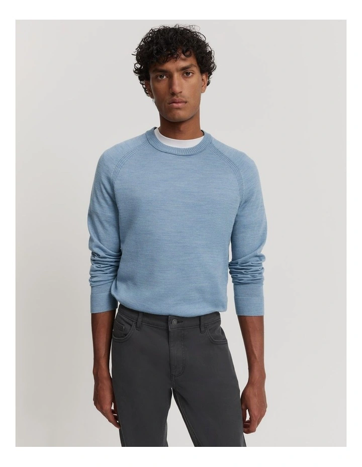 Country Road Verified Australian Merino Wool Crew Knit in Light Blue ...