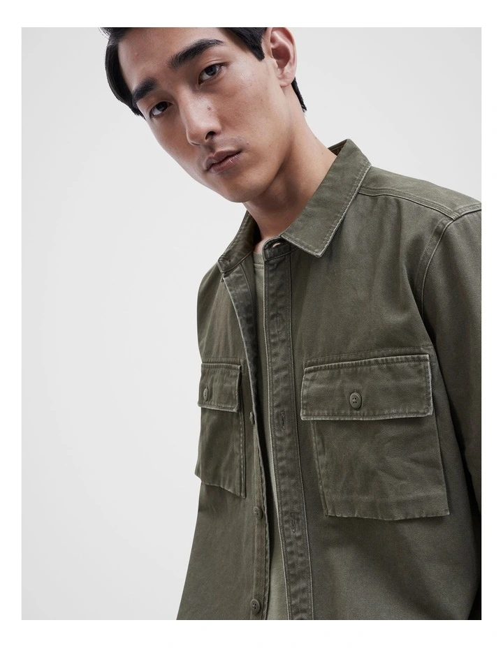 Unison Utility Overshirt in Khaki | MYER
