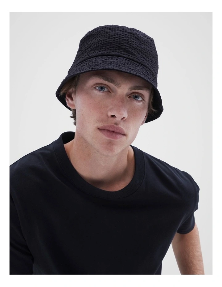 Unison Textured Bucket Hat in Black | MYER