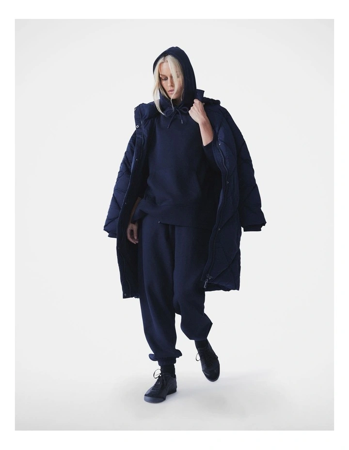 Decjuba D-Luxe Embossed Logo Hoodie in Navy | MYER