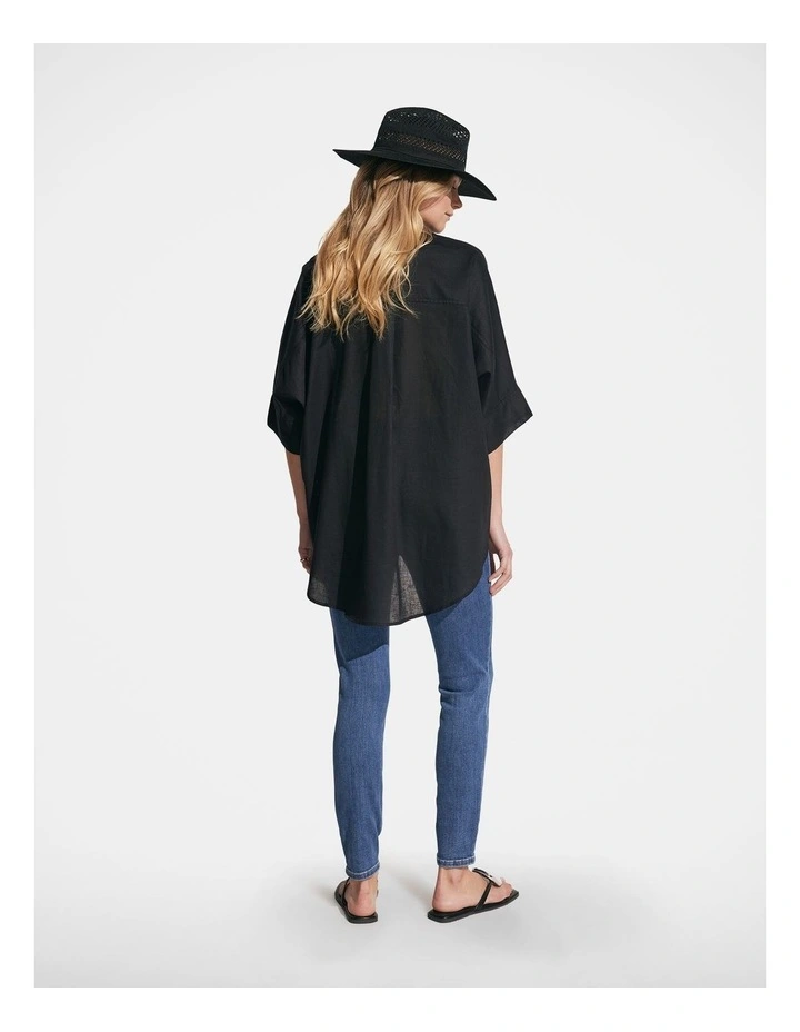 Decjuba Romi Oversized Shirt in Black | MYER