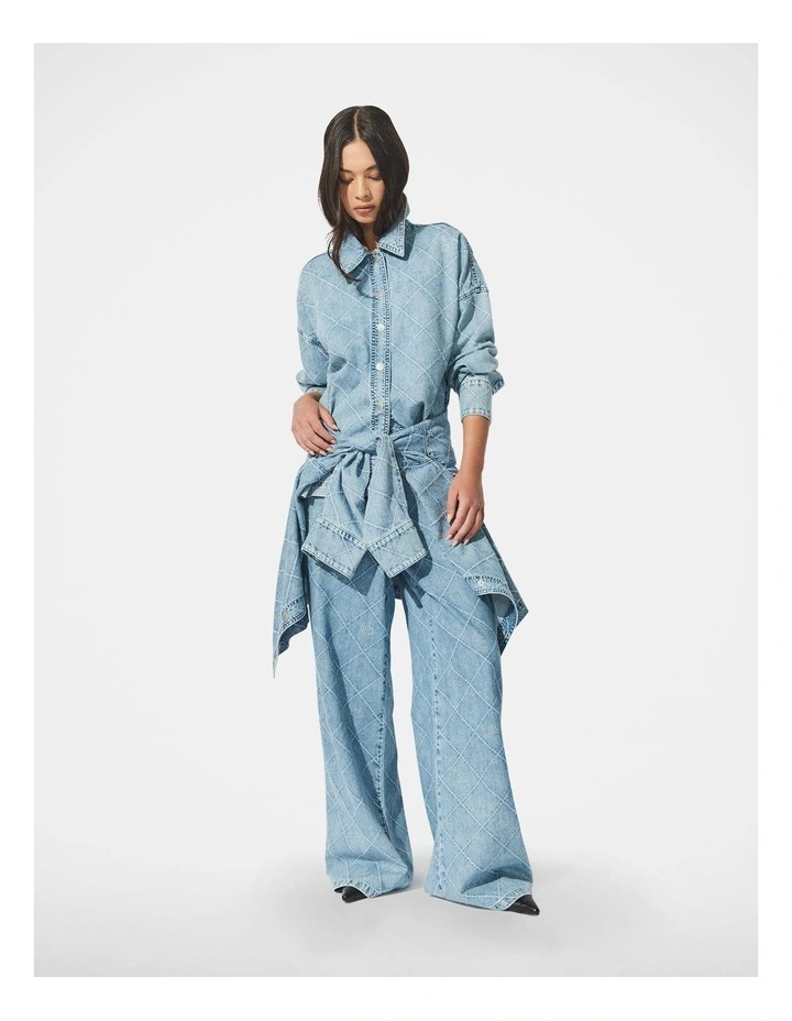 Decjuba D-Luxe Denim Logo Shirt in Light Blue | MYER